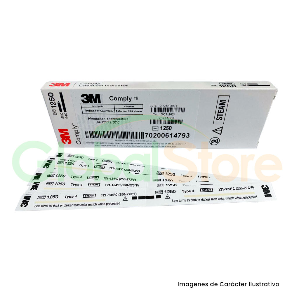 Tiras Indicadoras Vapor Comply, 1250, Tipo 4 3M – Global-Store.mx