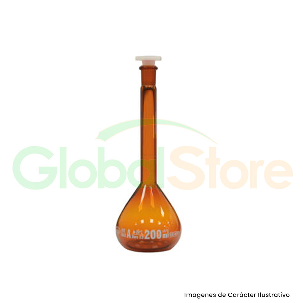 Matraz Aforado Ámbar Clase A Con Tapón De Plástico, Glassco – Global ...