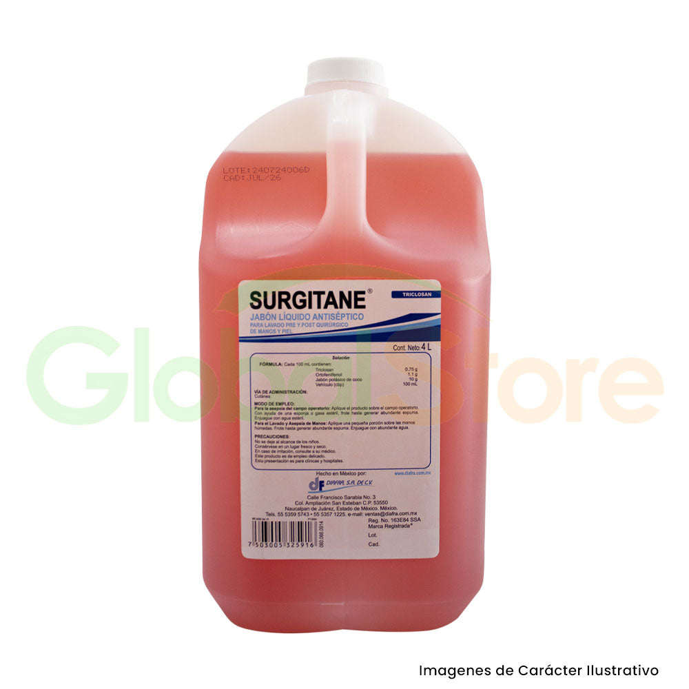 Surgitane jabón liquido antiséptico triclosán, Diafra – Global-Store.mx
