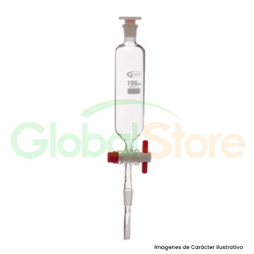 EMBUDO DE ADICIÓN CILÍNDRICO ESMERILADO CON LLAVE DE PTFE. LABBOX ...