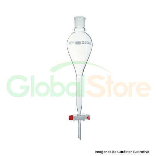 EMBUDO DE DECANTACIÓN CON LLAVE DE PTFE Y TAPÓN DE PLÁSTICO, TIPO. LAB ...